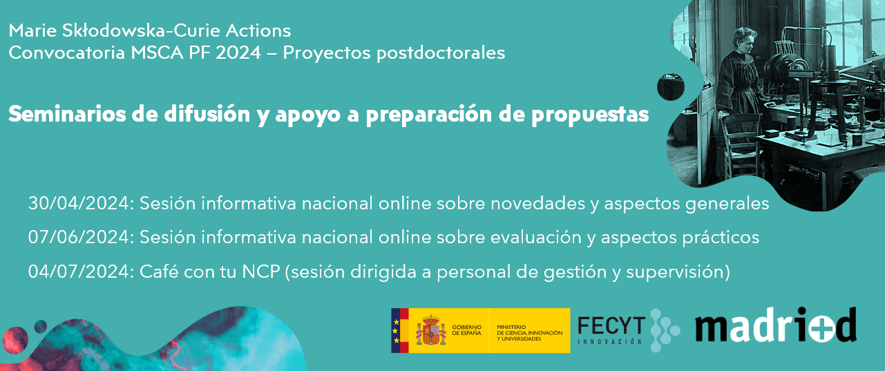 Sesiones informativas y documentación de apoyo Convocatoria Proyectos Posdoctorales MSCA 2024 ...